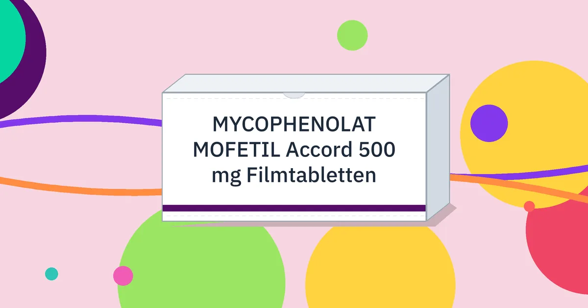 Symbolbild: Packung mit der Aufschrift MYCOPHENOLAT MOFETIL Accord 500 mg Filmtabletten (PZN 11157035) – Verfügbarkeit und Bezug in Apotheken in Frankfurt am Main