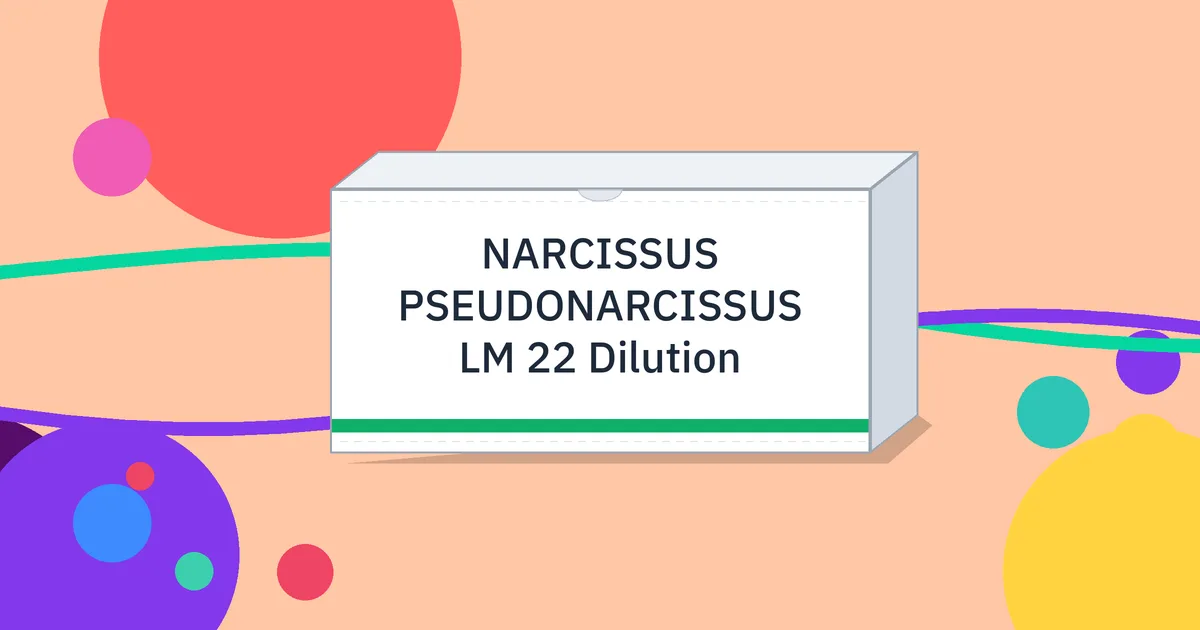 Symbolbild: Packung mit der Aufschrift NARCISSUS PSEUDONARCISSUS LM 22 Dilution (PZN 13615967) – Verfügbarkeit und Bezug in Apotheken in Frankfurt am Main