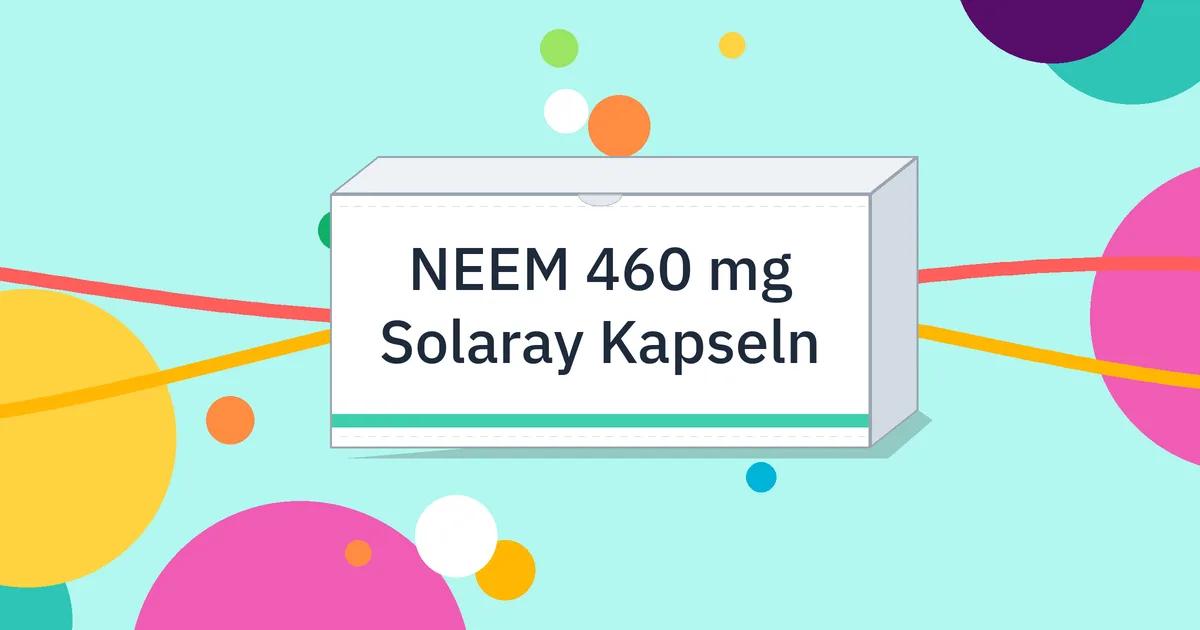 Symbolbild: Packung mit der Aufschrift NEEM 460 mg Solaray Kapseln (PZN 17257967) – Verfügbarkeit und Bezug in Apotheken in Frankfurt am Main