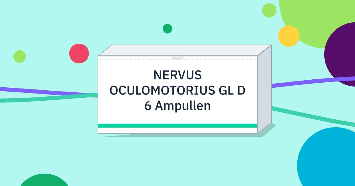 Symbolbild: Packung mit der Aufschrift NERVUS OCULOMOTORIUS GL D 6 Ampullen (PZN 02940492) – Verfügbarkeit und Bezug in Apotheken in Frankfurt am Main
