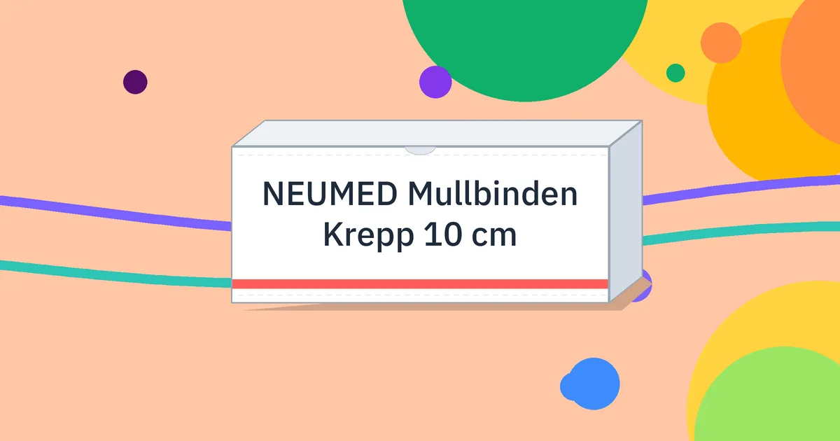 Symbolbild: Packung mit der Aufschrift NEUMED Mullbinden Krepp 10 cm (PZN 00803182) – Verfügbarkeit und Bezug in Apotheken in Frankfurt am Main
