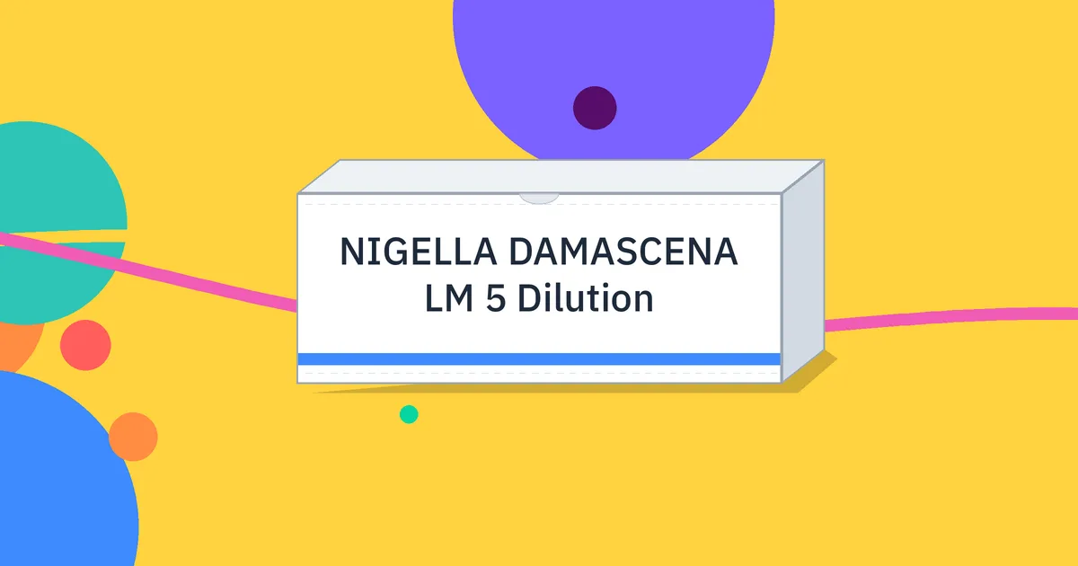 Symbolbild: Packung mit der Aufschrift NIGELLA DAMASCENA LM 5 Dilution (PZN 13618090) – Verfügbarkeit und Bezug in Apotheken in Frankfurt am Main