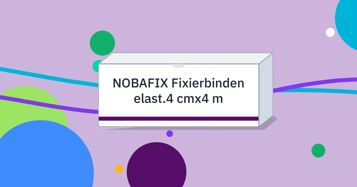 Symbolbild: Packung mit der Aufschrift NOBAFIX Fixierbinden elast.4 cmx4 m (PZN 07094748) – Verfügbarkeit und Bezug in Apotheken in Frankfurt am Main