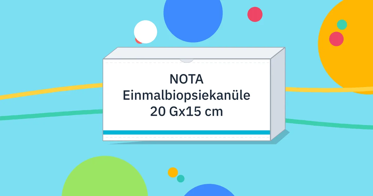 Symbolbild: Packung mit der Aufschrift NOTA Einmalbiopsiekanüle 20 Gx15 cm (PZN 03920327) – Verfügbarkeit und Bezug in Apotheken in Frankfurt am Main