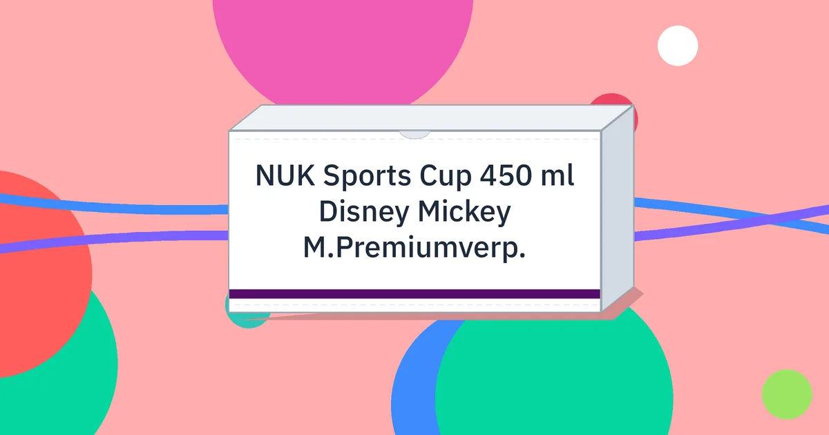 Symbolbild: Packung mit der Aufschrift NUK Sports Cup 450 ml Disney Mickey M.Premiumverp. (PZN 14310483) – Verfügbarkeit und Bezug in Apotheken in Frankfurt am Main
