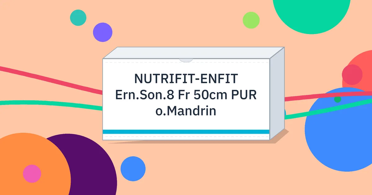 Symbolbild: Packung mit der Aufschrift NUTRIFIT-ENFIT Ern.Son.8 Fr 50cm PUR o.Mandrin (PZN 14173690) – Verfügbarkeit und Bezug in Apotheken in Frankfurt am Main