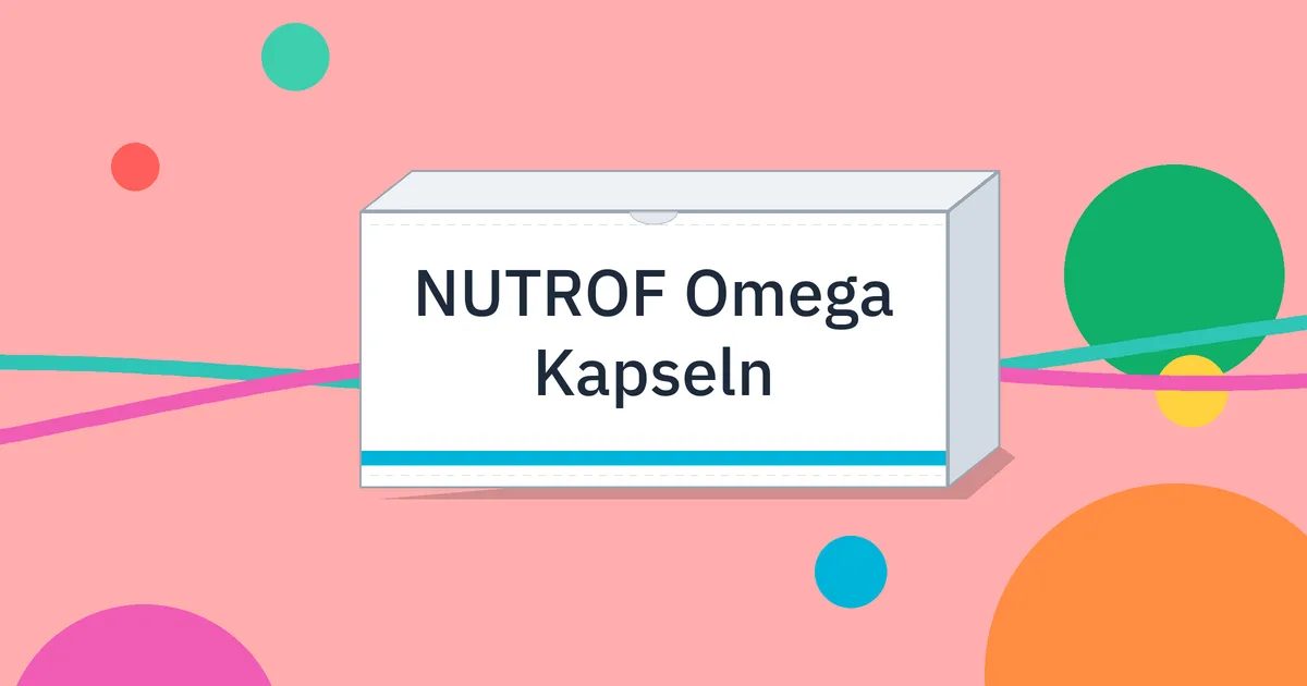 Symbolbild: Packung mit der Aufschrift NUTROF Omega Kapseln (PZN 06909289) – Verfügbarkeit und Bezug in Apotheken in Frankfurt am Main