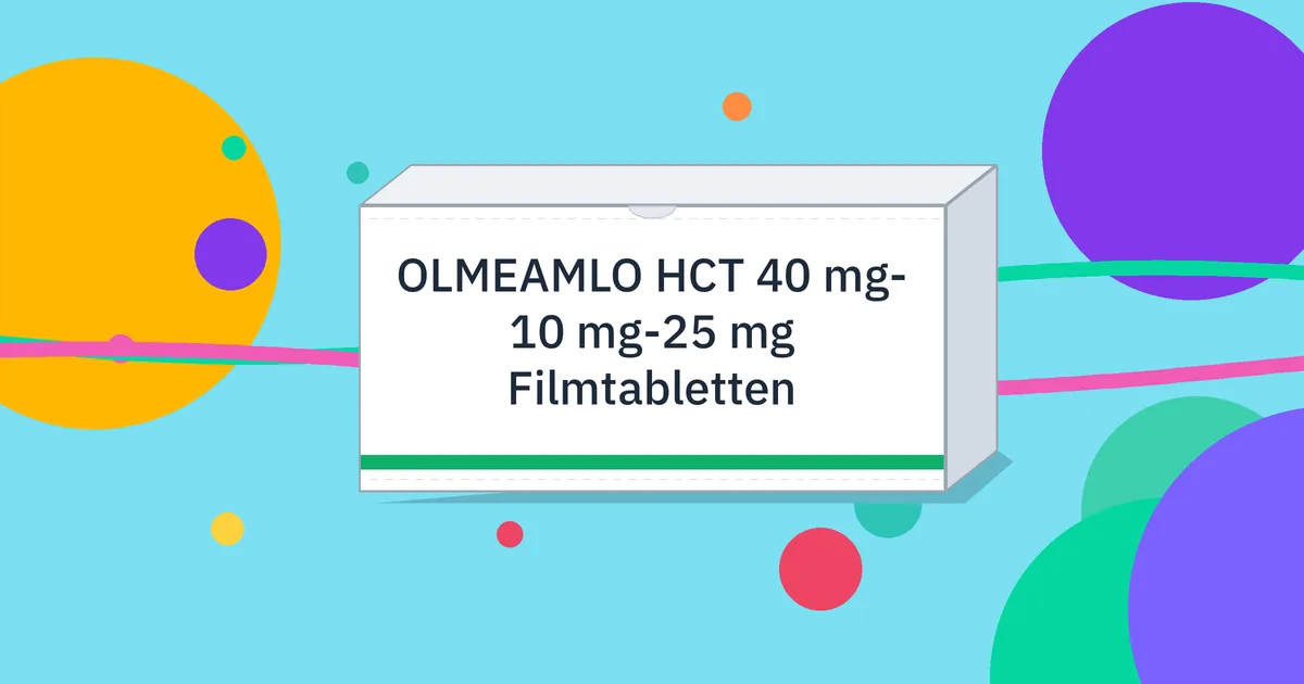 Symbolbild: Packung mit der Aufschrift OLMEAMLO HCT 40 mg-10 mg-25 mg Filmtabletten (PZN 16784707) – Verfügbarkeit und Bezug in Apotheken in Frankfurt am Main