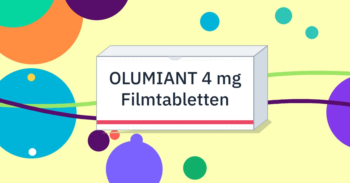 Symbolbild: Packung mit der Aufschrift OLUMIANT 4 mg Filmtabletten (PZN 18454753) – Verfügbarkeit und Bezug in Apotheken in Frankfurt am Main