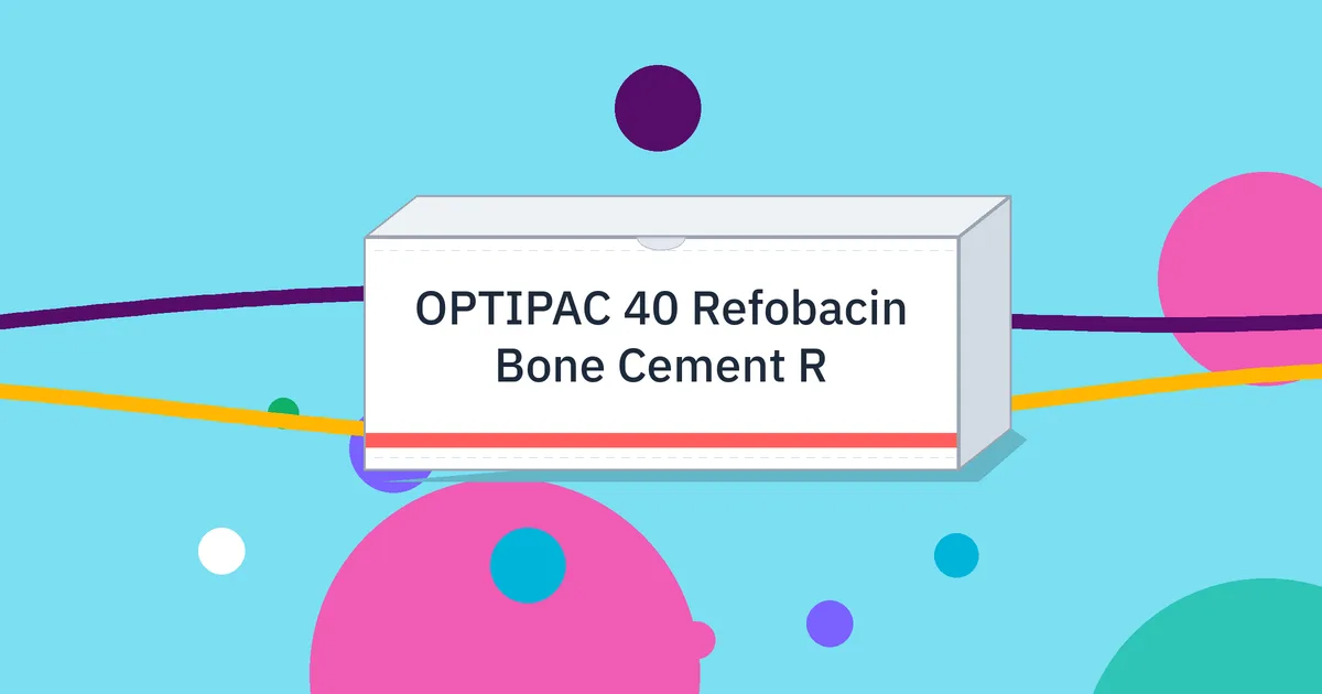 Symbolbild: Packung mit der Aufschrift OPTIPAC 40 Refobacin Bone Cement R (PZN 14161215) – Verfügbarkeit und Bezug in Apotheken in Frankfurt am Main