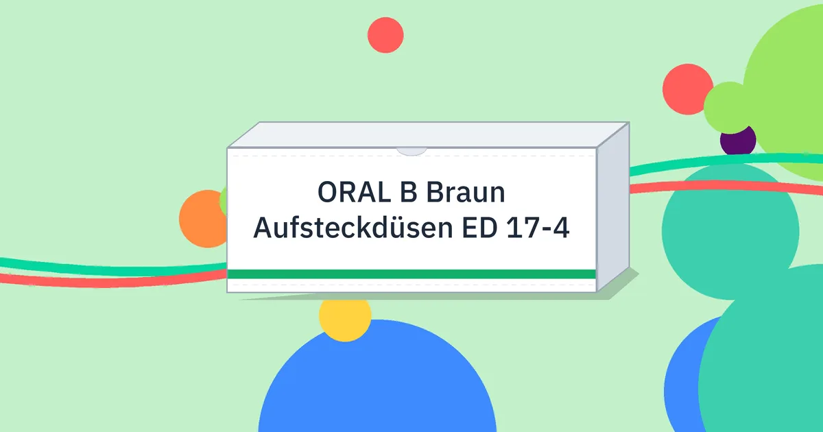 Symbolbild: Packung mit der Aufschrift ORAL B Braun Aufsteckdüsen ED 17-4 (PZN 00147358) – Verfügbarkeit und Bezug in Apotheken in Frankfurt am Main