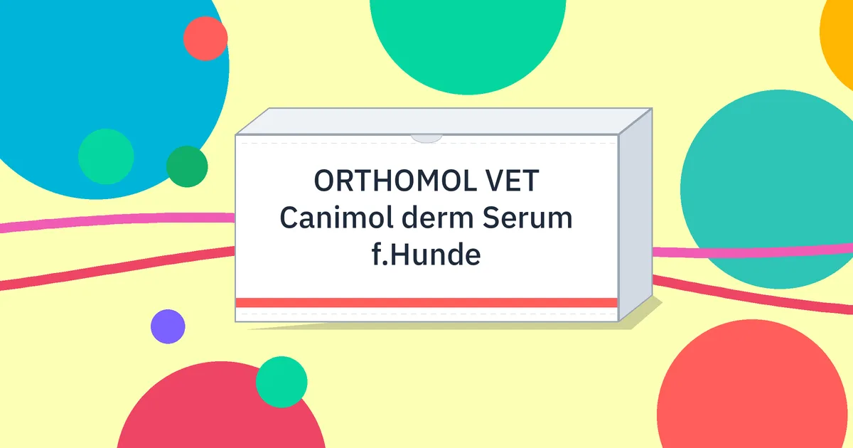 Symbolbild: Packung mit der Aufschrift ORTHOMOL VET Canimol derm Serum f.Hunde (PZN 18723176) – Verfügbarkeit und Bezug in Apotheken in Frankfurt am Main