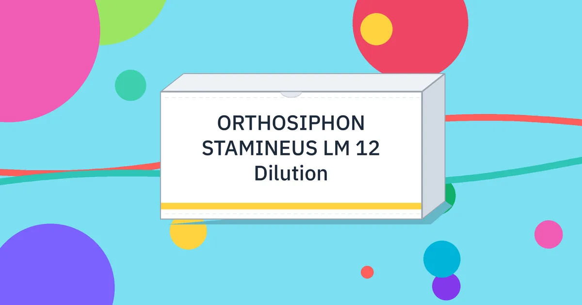 Symbolbild: Packung mit der Aufschrift ORTHOSIPHON STAMINEUS LM 12 Dilution (PZN 13628013) – Verfügbarkeit und Bezug in Apotheken in Frankfurt am Main