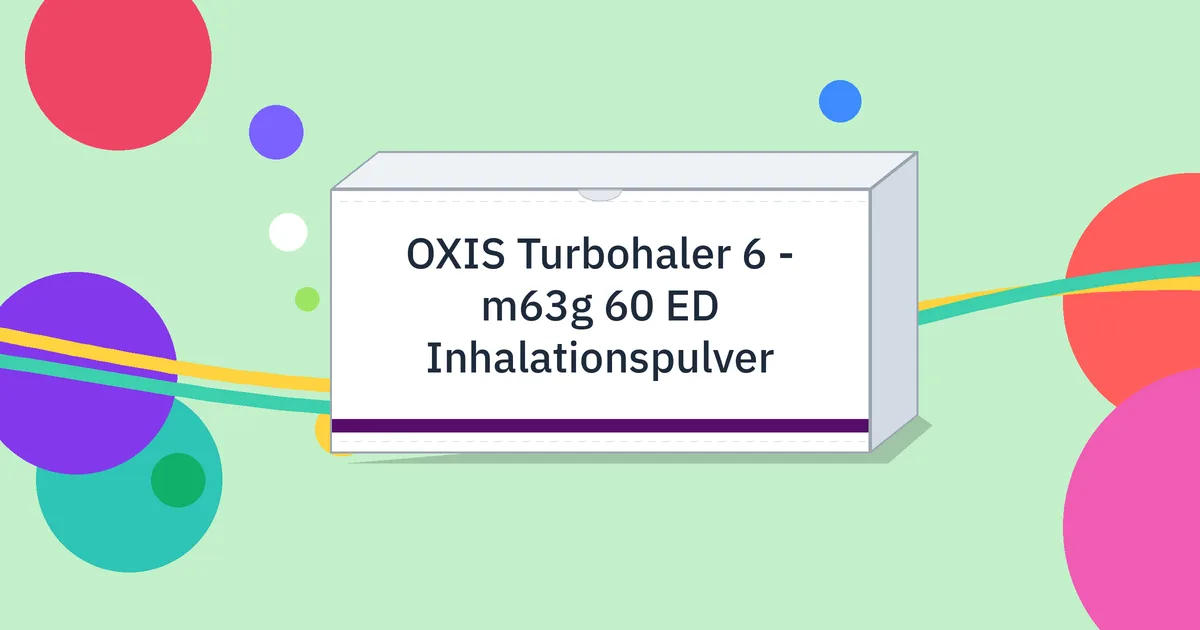 Symbolbild: Packung mit der Aufschrift OXIS Turbohaler 6 -m63g 60 ED Inhalationspulver (PZN 08859041) – Verfügbarkeit und Bezug in Apotheken in Frankfurt am Main