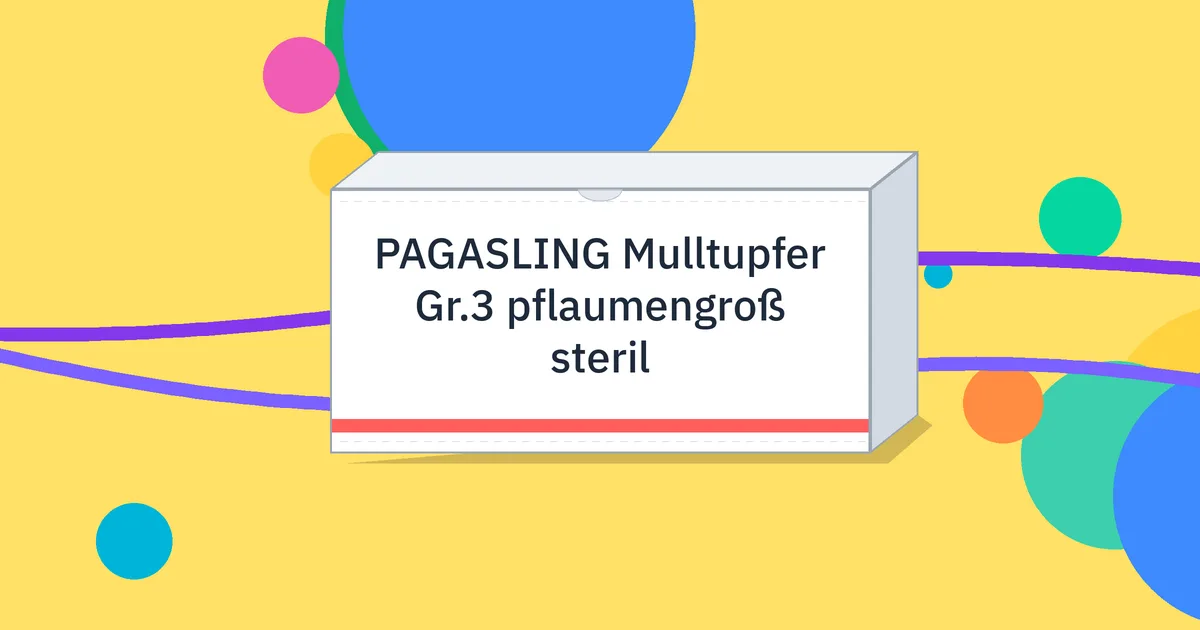 Symbolbild: Packung mit der Aufschrift PAGASLING Mulltupfer Gr.3 pflaumengroß steril (PZN 11313848) – Verfügbarkeit und Bezug in Apotheken in Frankfurt am Main