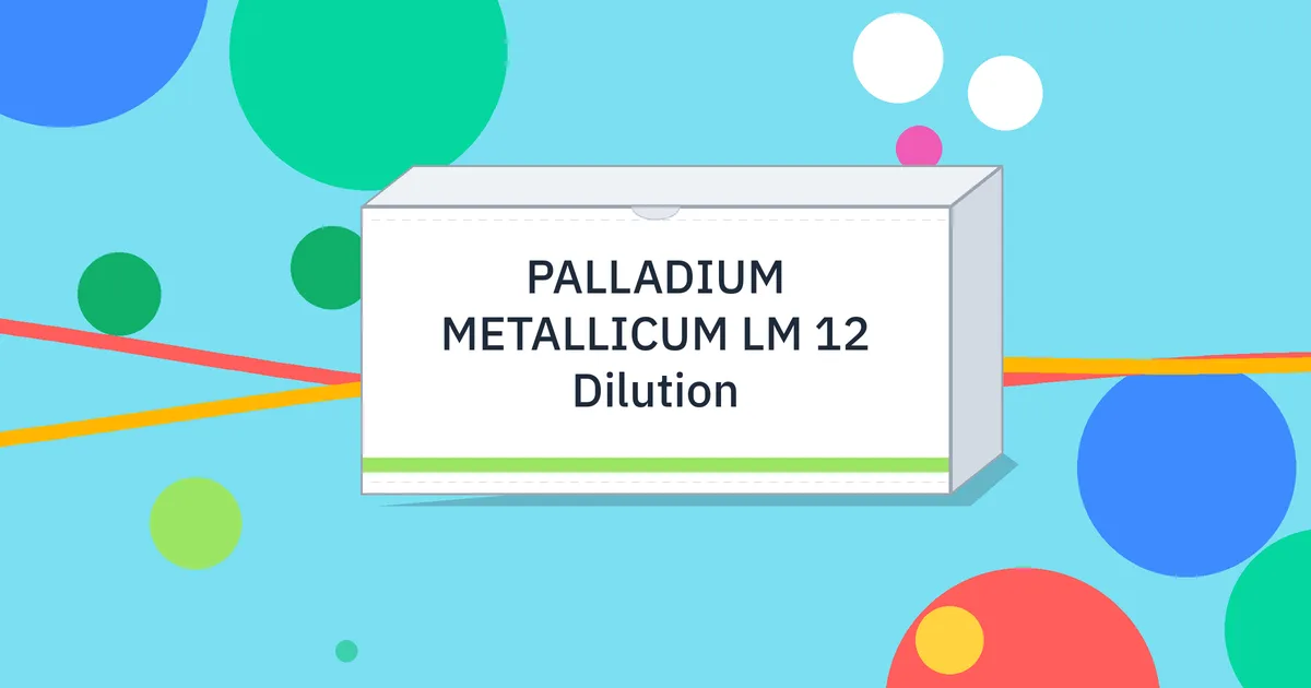 Symbolbild: Packung mit der Aufschrift PALLADIUM METALLICUM LM 12 Dilution (PZN 12975391) – Verfügbarkeit und Bezug in Apotheken in Frankfurt am Main