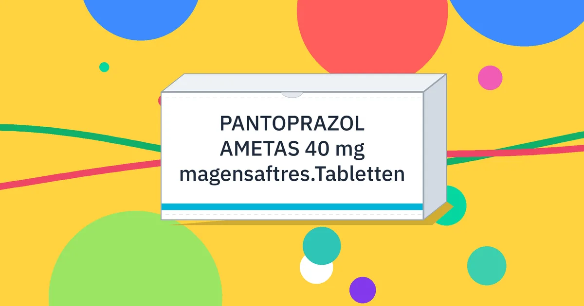 Symbolbild: Packung mit der Aufschrift PANTOPRAZOL AMETAS 40 mg magensaftres.Tabletten (PZN 18603153) – Verfügbarkeit und Bezug in Apotheken in Frankfurt am Main