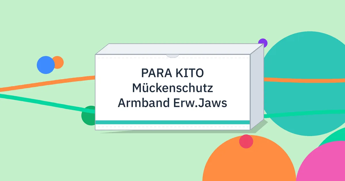 Symbolbild: Packung mit der Aufschrift PARA KITO Mückenschutz Armband Erw.Jaws (PZN 19976005) – Verfügbarkeit und Bezug in Apotheken in Frankfurt am Main