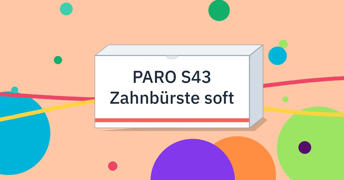 Symbolbild: Packung mit der Aufschrift PARO S43 Zahnbürste soft (PZN 17372125) – Verfügbarkeit und Bezug in Apotheken in Frankfurt am Main