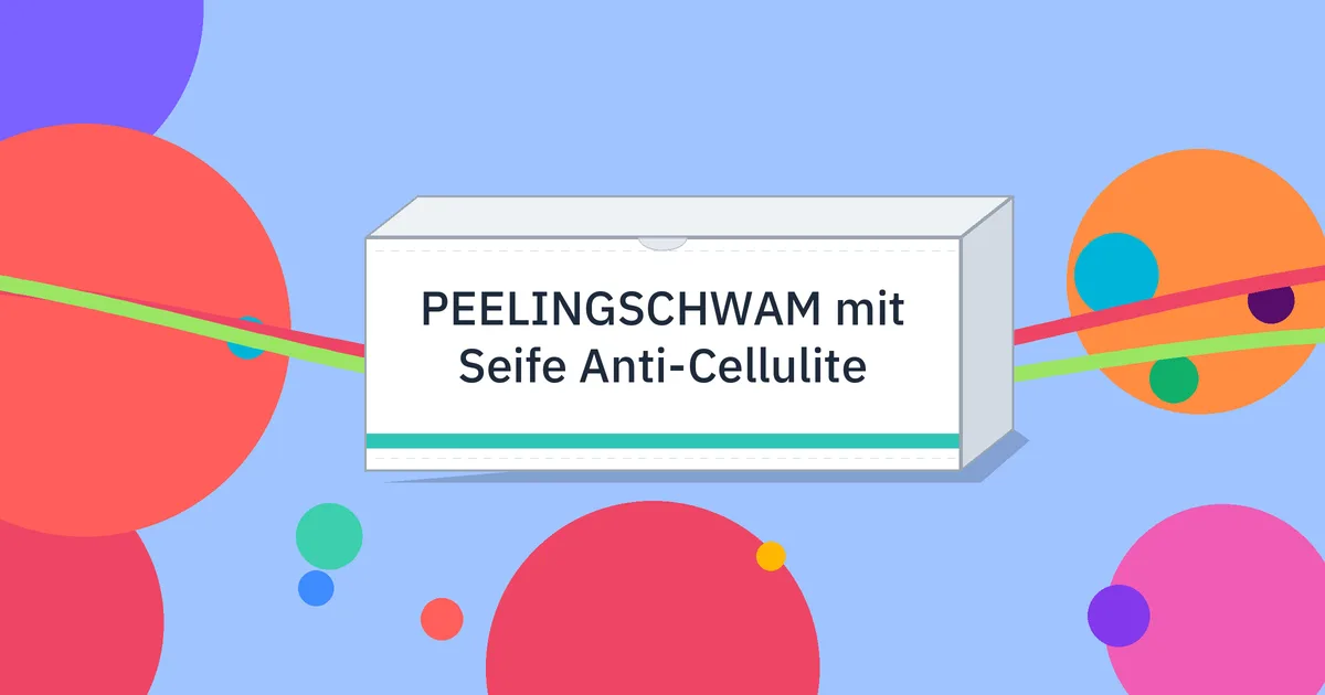 Symbolbild: Packung mit der Aufschrift PEELINGSCHWAM mit Seife Anti-Cellulite (PZN 16334921) – Verfügbarkeit und Bezug in Apotheken in Frankfurt am Main