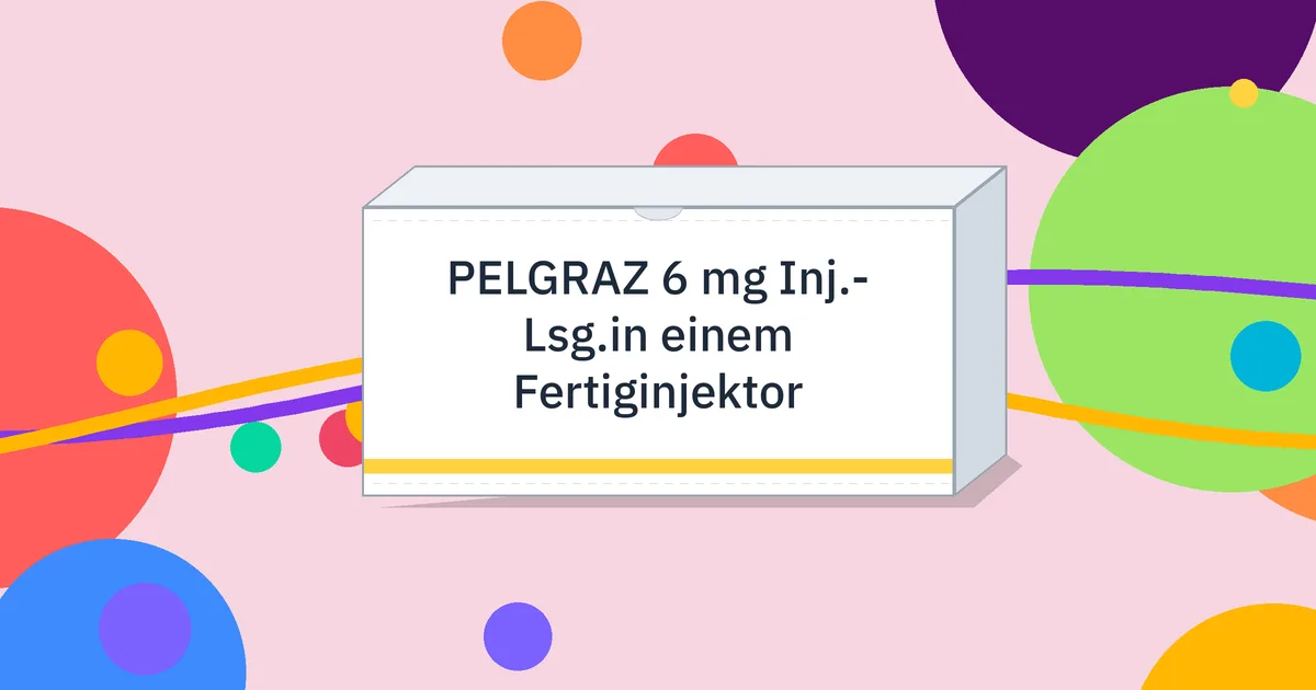 Symbolbild: Packung mit der Aufschrift PELGRAZ 6 mg Inj.-Lsg.in einem Fertiginjektor (PZN 17313358) – Verfügbarkeit und Bezug in Apotheken in Frankfurt am Main