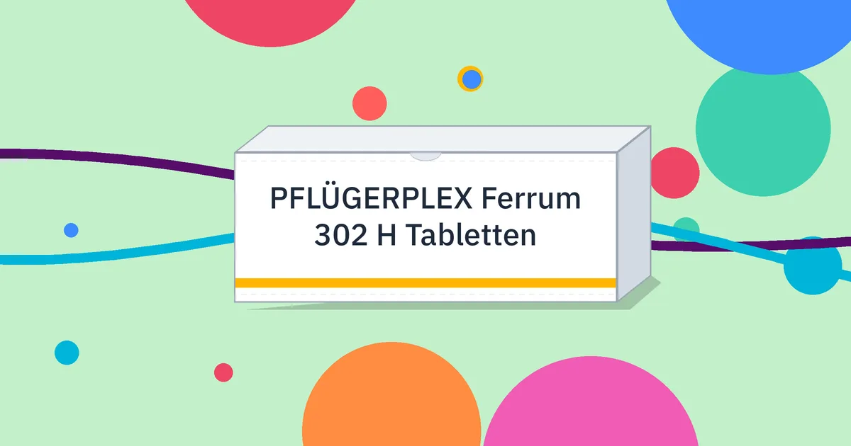 Symbolbild: Packung mit der Aufschrift PFLÜGERPLEX Ferrum 302 H Tabletten (PZN 02913029) – Verfügbarkeit und Bezug in Apotheken in Frankfurt am Main