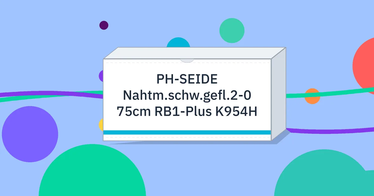 Symbolbild: Packung mit der Aufschrift PH-SEIDE Nahtm.schw.gefl.2-0 75cm RB1-Plus K954H (PZN 16147573) – Verfügbarkeit und Bezug in Apotheken in Frankfurt am Main