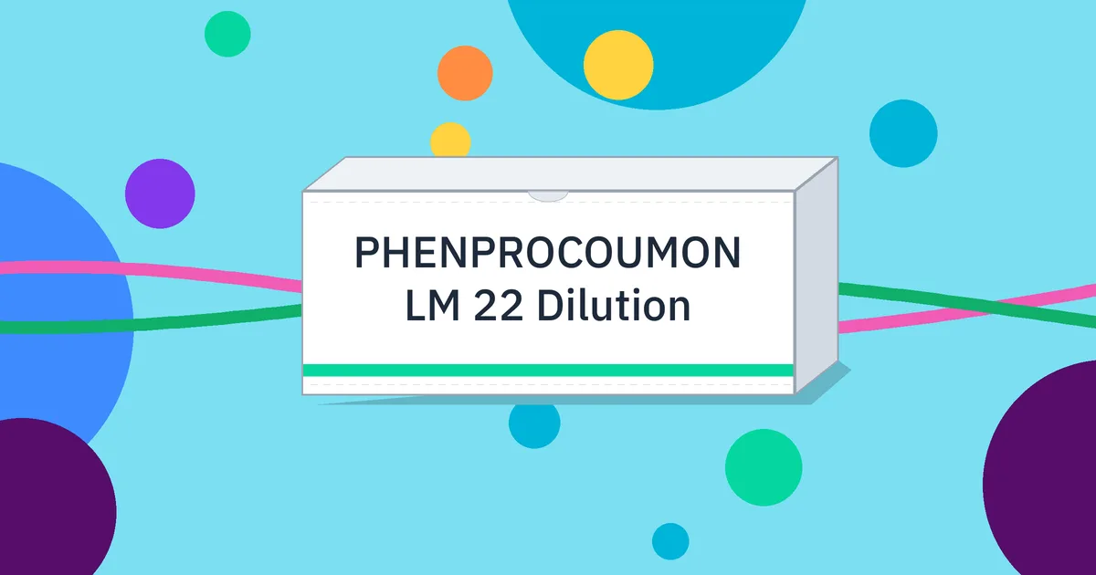 Symbolbild: Packung mit der Aufschrift PHENPROCOUMON LM 22 Dilution (PZN 13638017) – Verfügbarkeit und Bezug in Apotheken in Frankfurt am Main