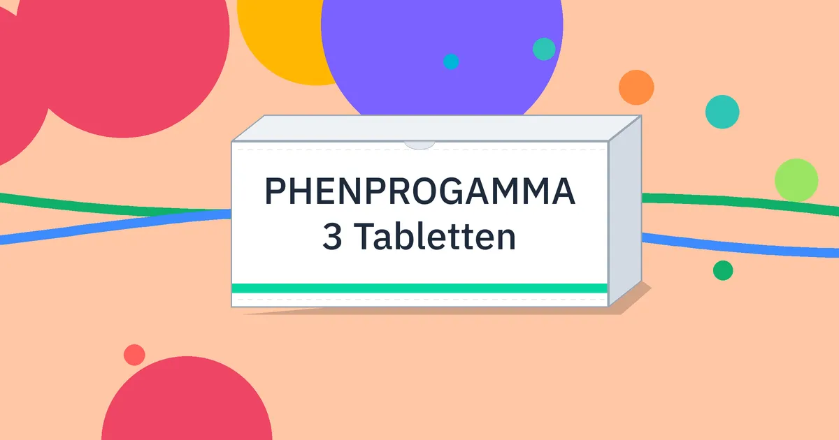 Symbolbild: Packung mit der Aufschrift PHENPROGAMMA 3 Tabletten (PZN 02704892) – Verfügbarkeit und Bezug in Apotheken in Frankfurt am Main