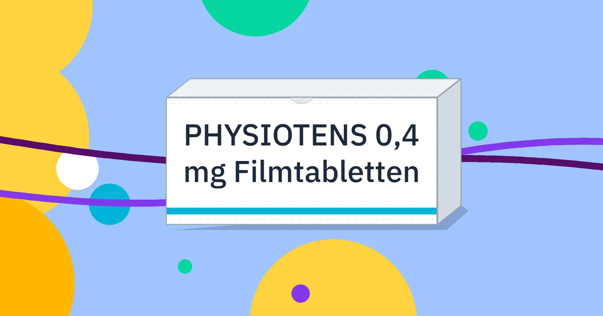 Symbolbild: Packung mit der Aufschrift PHYSIOTENS 0,4 mg Filmtabletten (PZN 06172363) – Verfügbarkeit und Bezug in Apotheken in Frankfurt am Main
