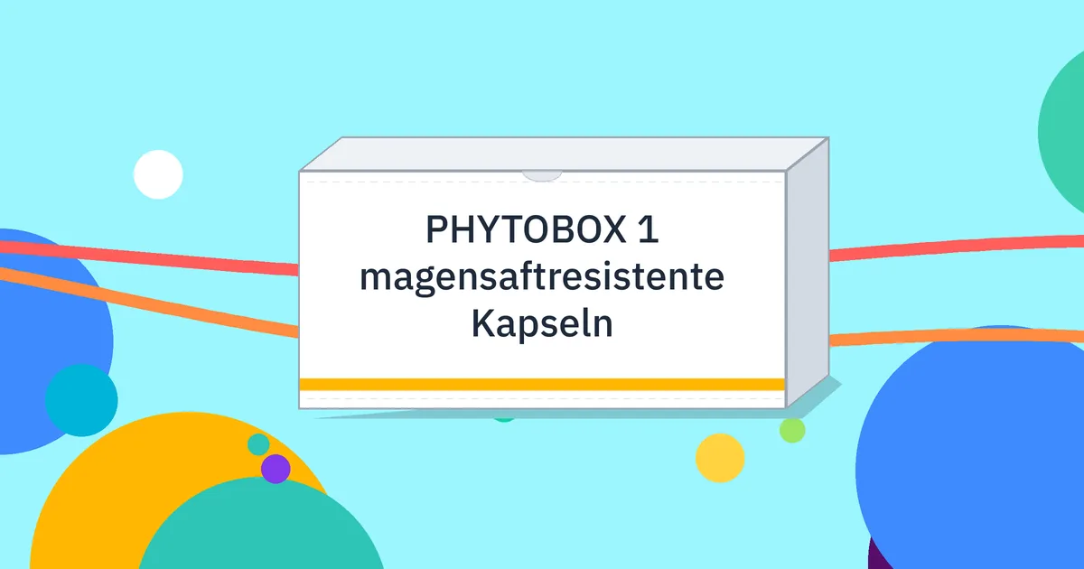 Symbolbild: Packung mit der Aufschrift PHYTOBOX 1 magensaftresistente Kapseln (PZN 19108616) – Verfügbarkeit und Bezug in Apotheken in Frankfurt am Main