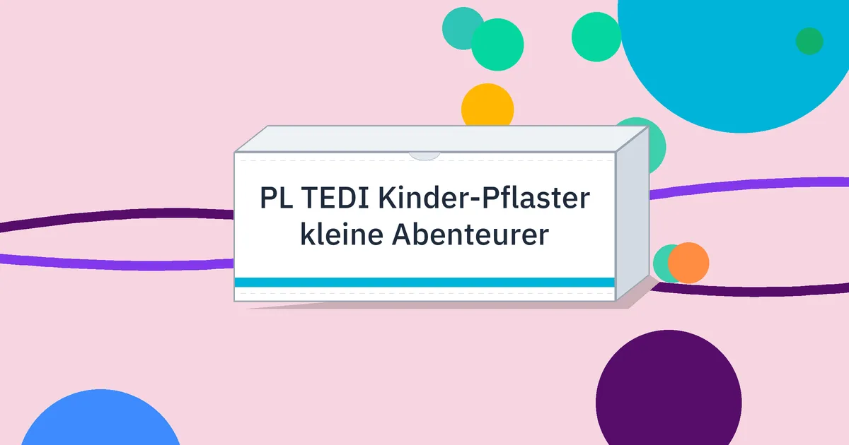 Symbolbild: Packung mit der Aufschrift PL TEDI Kinder-Pflaster kleine Abenteurer (PZN 19883611) – Verfügbarkeit und Bezug in Apotheken in Frankfurt am Main