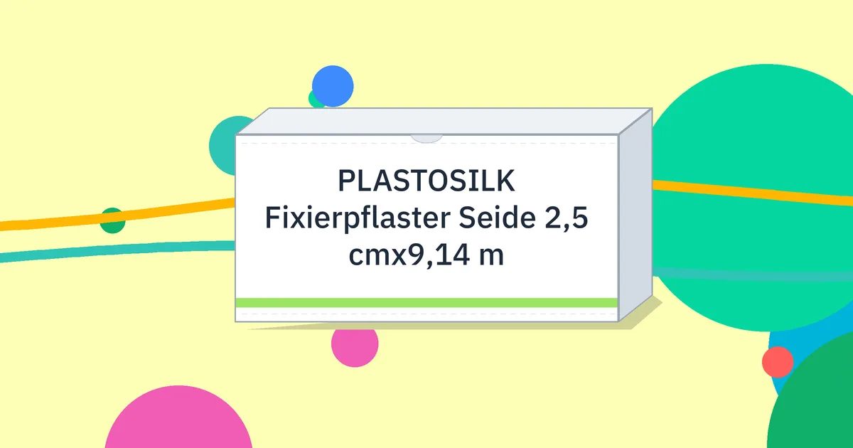 Symbolbild: Packung mit der Aufschrift PLASTOSILK Fixierpflaster Seide 2,5 cmx9,14 m (PZN 10269269) – Verfügbarkeit und Bezug in Apotheken in Frankfurt am Main