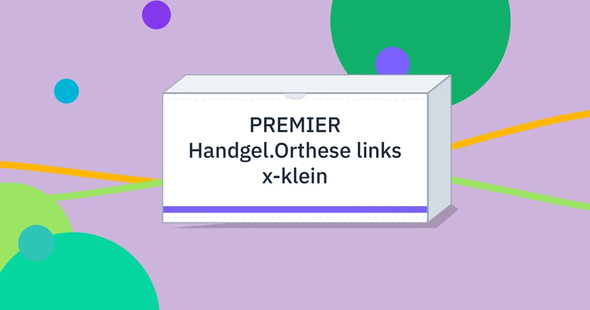 Symbolbild: Packung mit der Aufschrift PREMIER Handgel.Orthese links x-klein (PZN 04497121) – Verfügbarkeit und Bezug in Apotheken in Frankfurt am Main