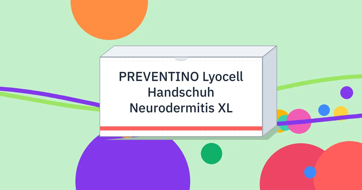 Symbolbild: Packung mit der Aufschrift PREVENTINO Lyocell Handschuh Neurodermitis XL (PZN 16895312) – Verfügbarkeit und Bezug in Apotheken in Frankfurt am Main