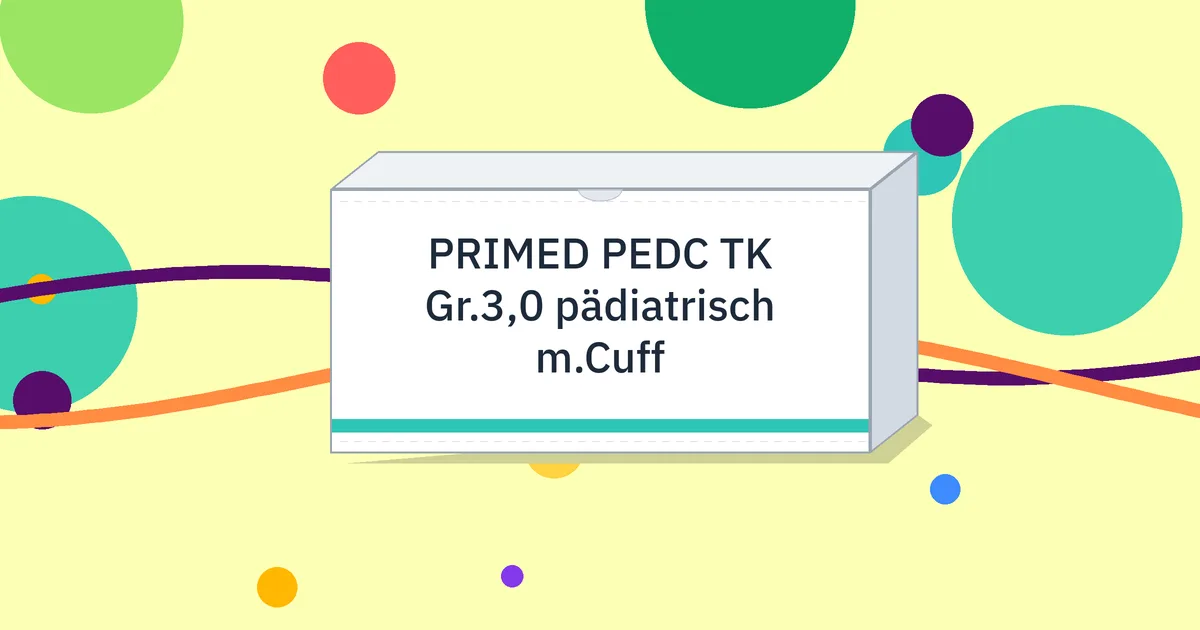 Symbolbild: Packung mit der Aufschrift PRIMED PEDC TK Gr.3,0 pädiatrisch m.Cuff (PZN 19415040) – Verfügbarkeit und Bezug in Apotheken in Frankfurt am Main
