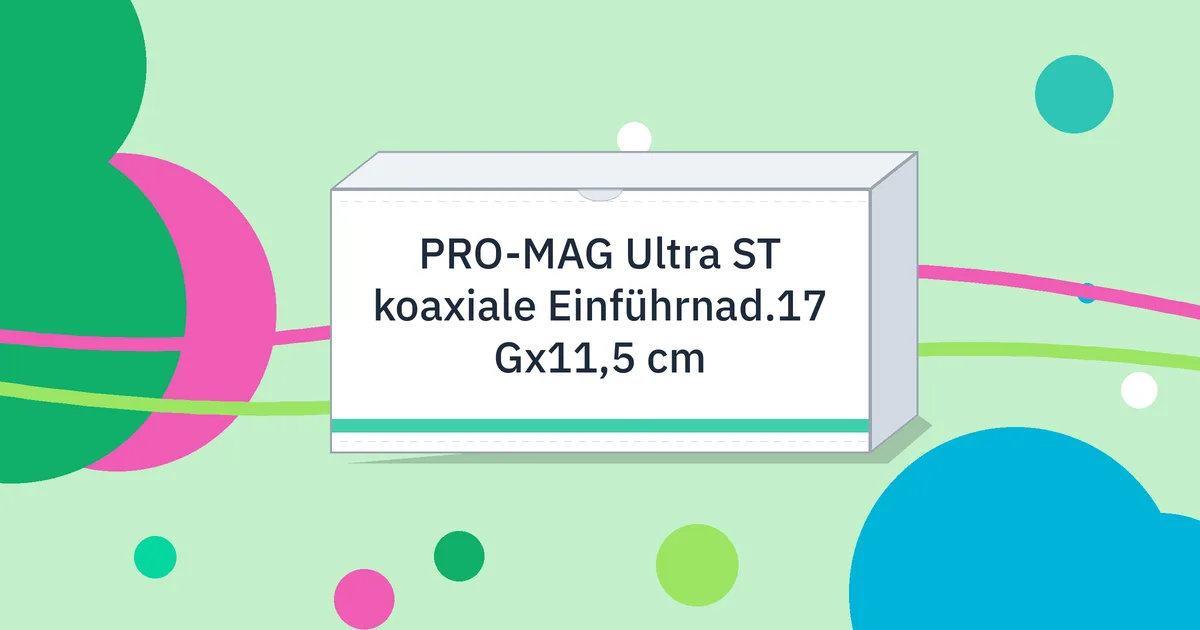 Symbolbild: Packung mit der Aufschrift PRO-MAG Ultra ST koaxiale Einführnad.17 Gx11,5 cm (PZN 06768831) – Verfügbarkeit und Bezug in Apotheken in Frankfurt am Main