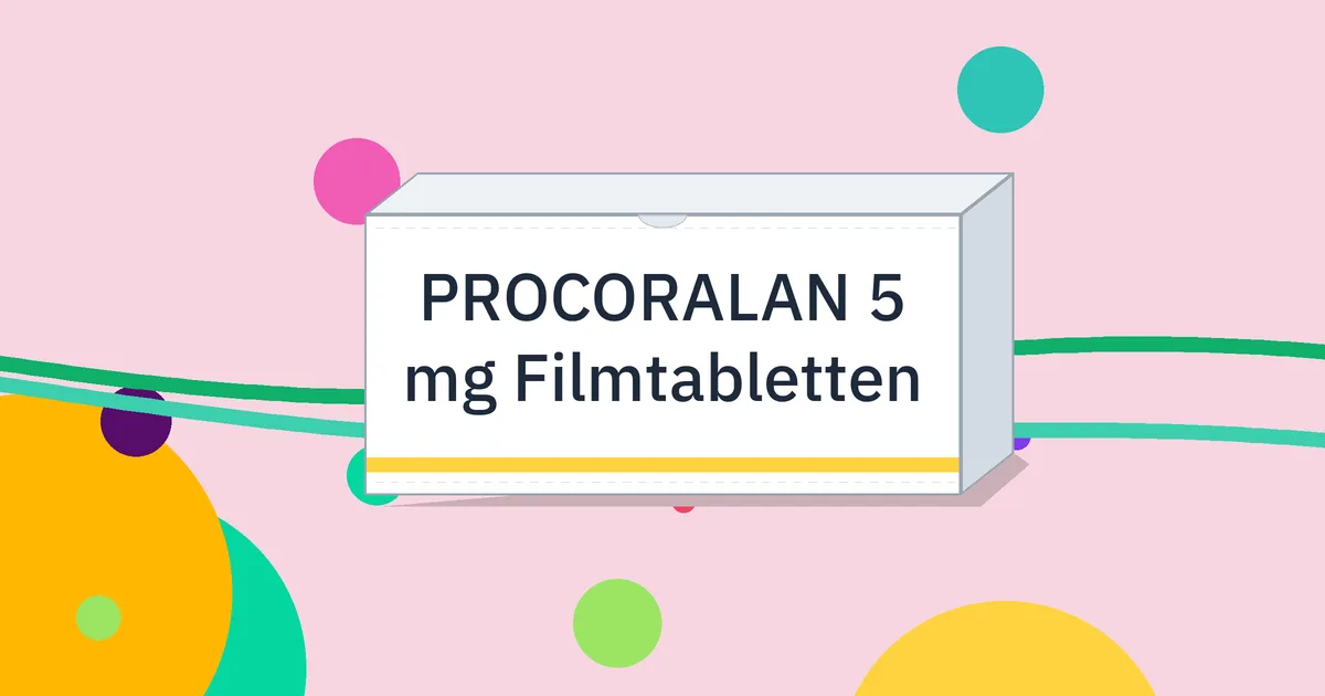 Symbolbild: Packung mit der Aufschrift PROCORALAN 5 mg Filmtabletten (PZN 00434721) – Verfügbarkeit und Bezug in Apotheken in Frankfurt am Main