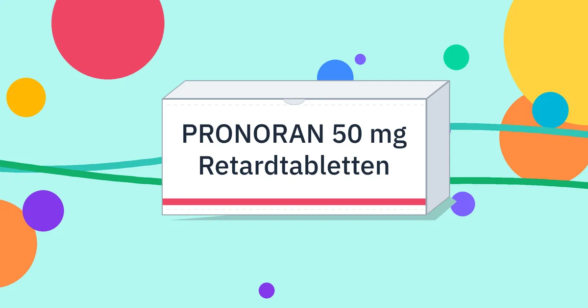 Symbolbild: Packung mit der Aufschrift PRONORAN 50 mg Retardtabletten (PZN 16565626) – Verfügbarkeit und Bezug in Apotheken in Frankfurt am Main