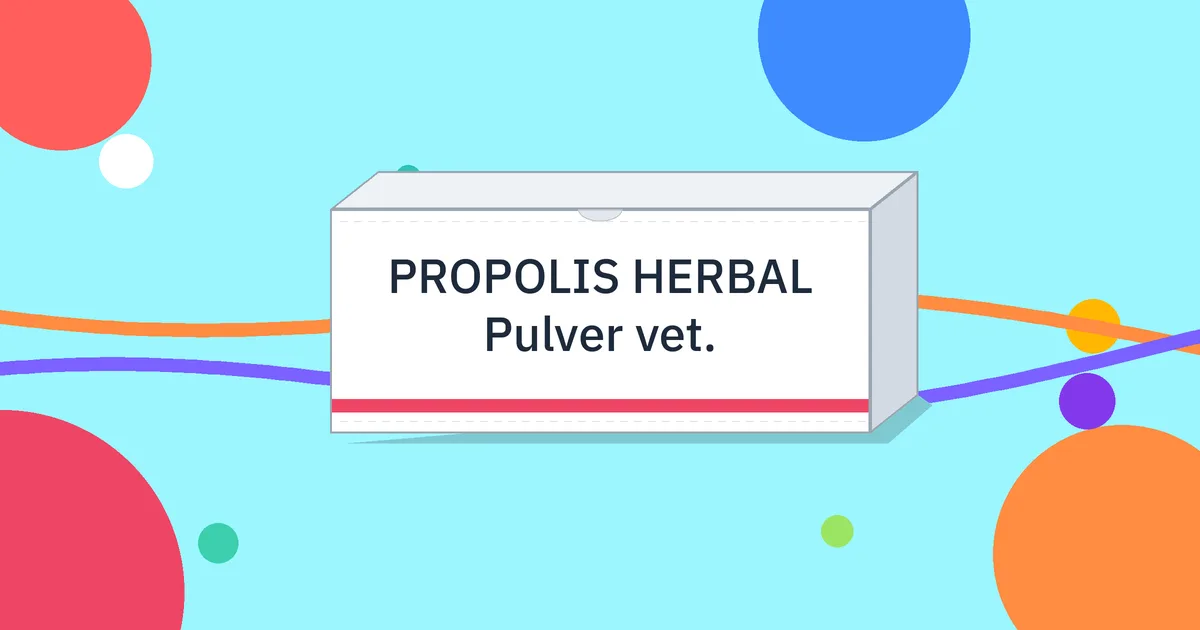 Symbolbild: Packung mit der Aufschrift PROPOLIS HERBAL Pulver vet. (PZN 13243655) – Verfügbarkeit und Bezug in Apotheken in Frankfurt am Main