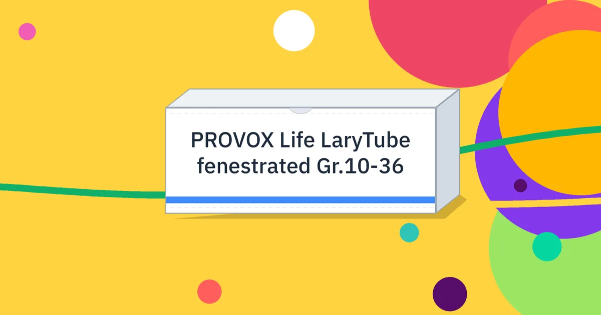 Symbolbild: Packung mit der Aufschrift PROVOX Life LaryTube fenestrated Gr.10-36 (PZN 19625286) – Verfügbarkeit und Bezug in Apotheken in Frankfurt am Main