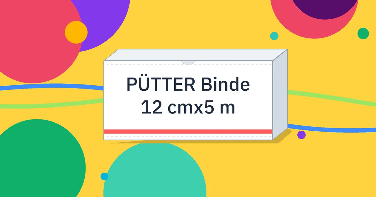 Symbolbild: Packung mit der Aufschrift PÜTTER Binde 12 cmx5 m (PZN 19703388) – Verfügbarkeit und Bezug in Apotheken in Frankfurt am Main