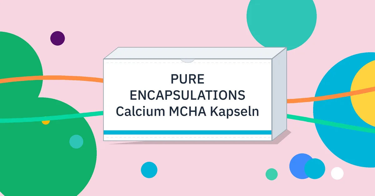 Symbolbild: Packung mit der Aufschrift PURE ENCAPSULATIONS Calcium MCHA Kapseln (PZN 06127546) – Verfügbarkeit und Bezug in Apotheken in Frankfurt am Main