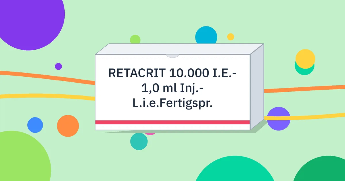Symbolbild: Packung mit der Aufschrift RETACRIT 10.000 I.E.-1,0 ml Inj.-L.i.e.Fertigspr. (PZN 11112392) – Verfügbarkeit und Bezug in Apotheken in Frankfurt am Main