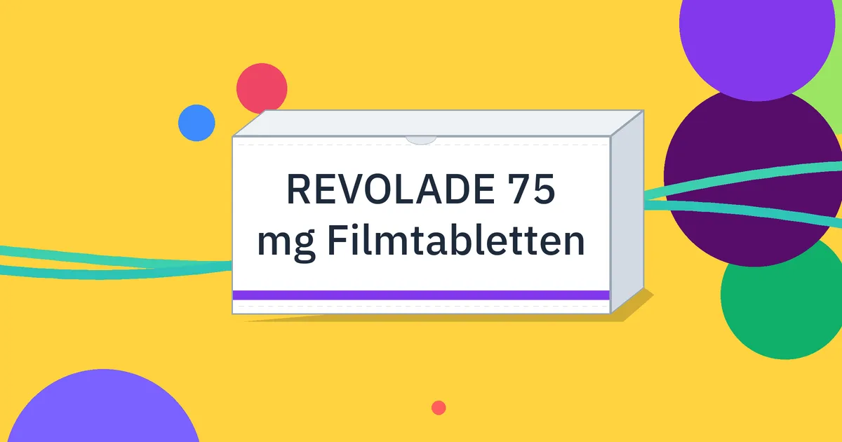 Symbolbild: Packung mit der Aufschrift REVOLADE 75 mg Filmtabletten (PZN 20217836) – Verfügbarkeit und Bezug in Apotheken in Frankfurt am Main