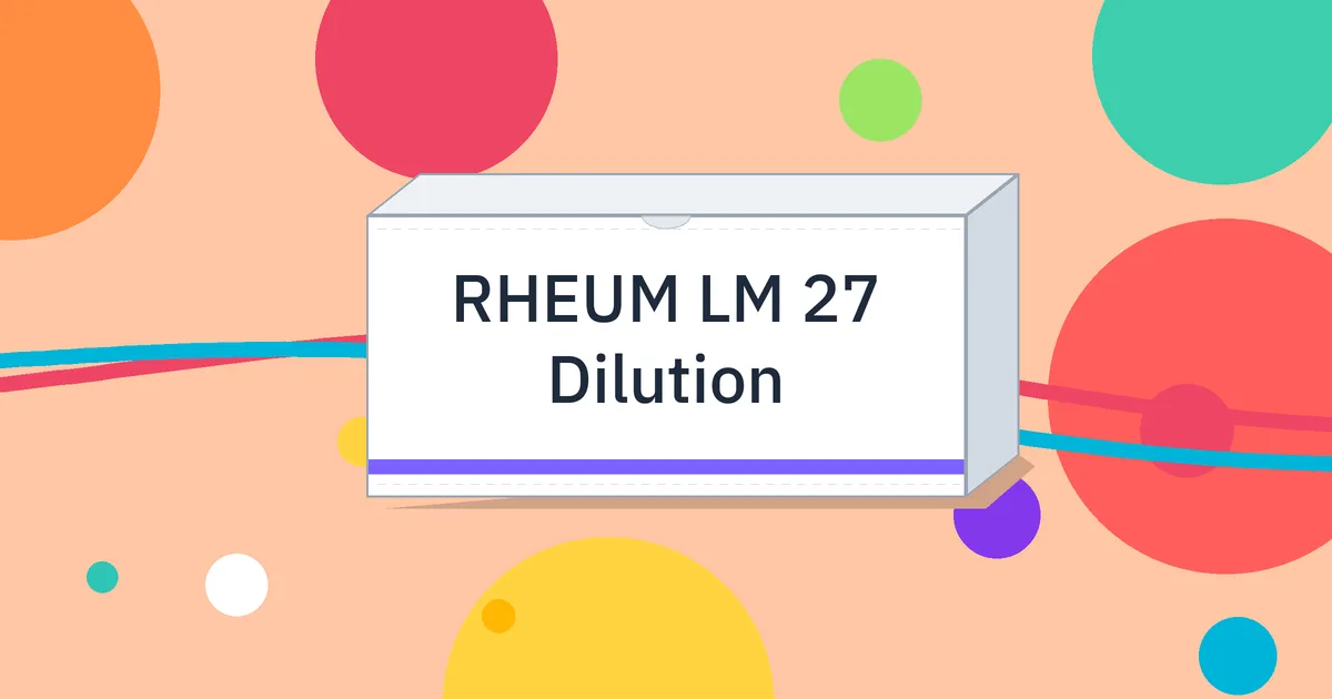 Symbolbild: Packung mit der Aufschrift RHEUM LM 27 Dilution (PZN 13049657) – Verfügbarkeit und Bezug in Apotheken in Frankfurt am Main