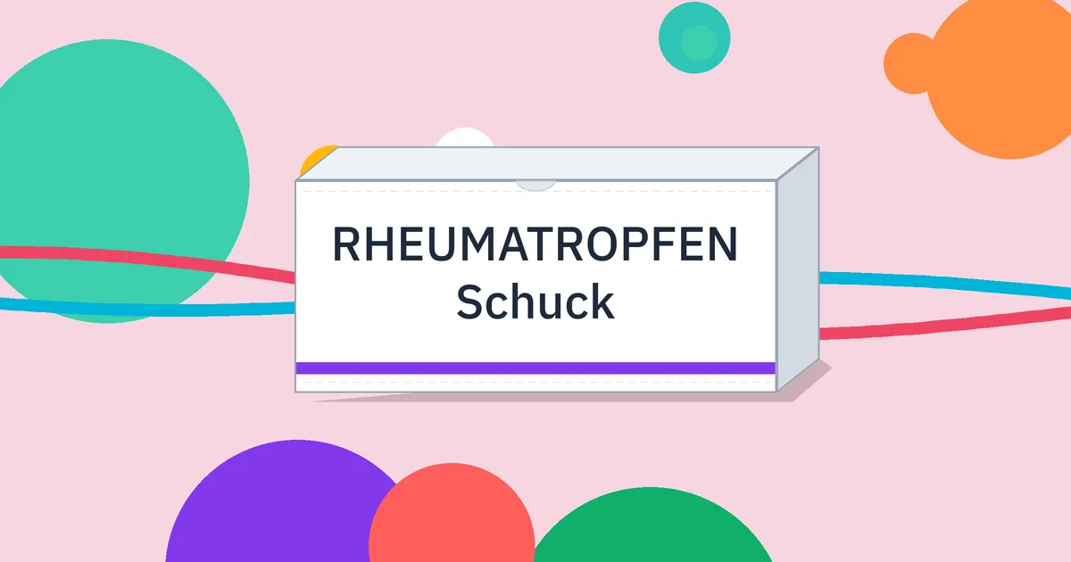 Symbolbild: Packung mit der Aufschrift RHEUMATROPFEN Schuck (PZN 04890887) – Verfügbarkeit und Bezug in Apotheken in Frankfurt am Main