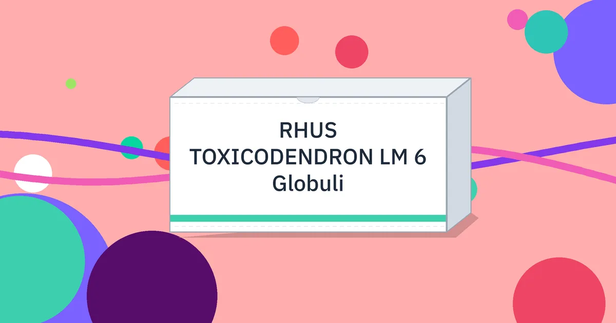 Symbolbild: Packung mit der Aufschrift RHUS TOXICODENDRON LM 6 Globuli (PZN 16163543) – Verfügbarkeit und Bezug in Apotheken in Frankfurt am Main