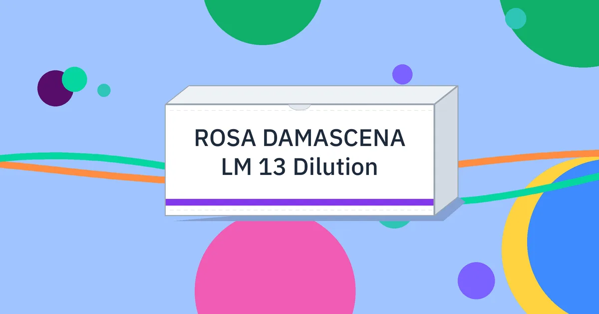 Symbolbild: Packung mit der Aufschrift ROSA DAMASCENA LM 13 Dilution (PZN 13056290) – Verfügbarkeit und Bezug in Apotheken in Frankfurt am Main