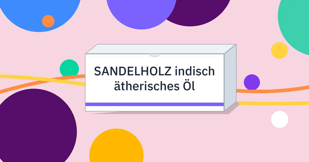 Symbolbild: Packung mit der Aufschrift SANDELHOLZ indisch ätherisches Öl (PZN 19475941) – Verfügbarkeit und Bezug in Apotheken in Frankfurt am Main